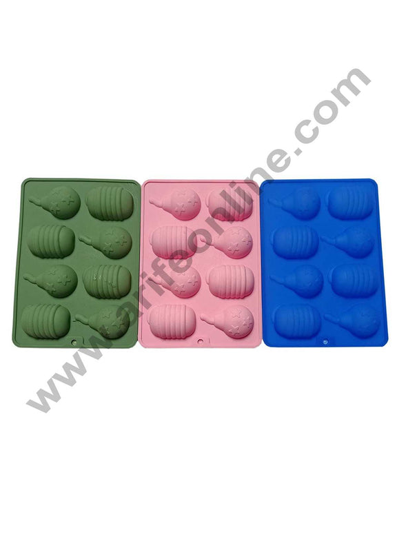 Home Cake Decor 8 Cavity Anar and Sutli Rassi Bomb Shape Mold Silicone ...