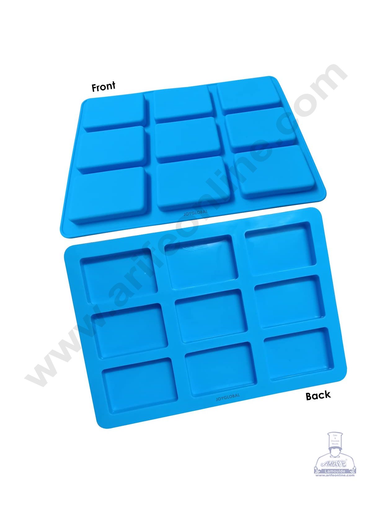 Cake Decor Silicon 9 Cavity Rectangle Shape Mold Baking Chocolate Cake ...