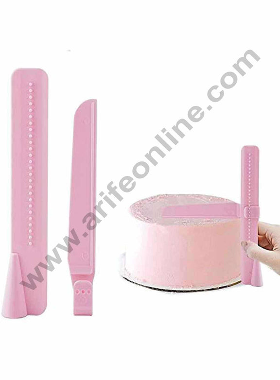 Home Cake Decor Plastic Adjustable Cake Scraper And Smoother Set Butter ...