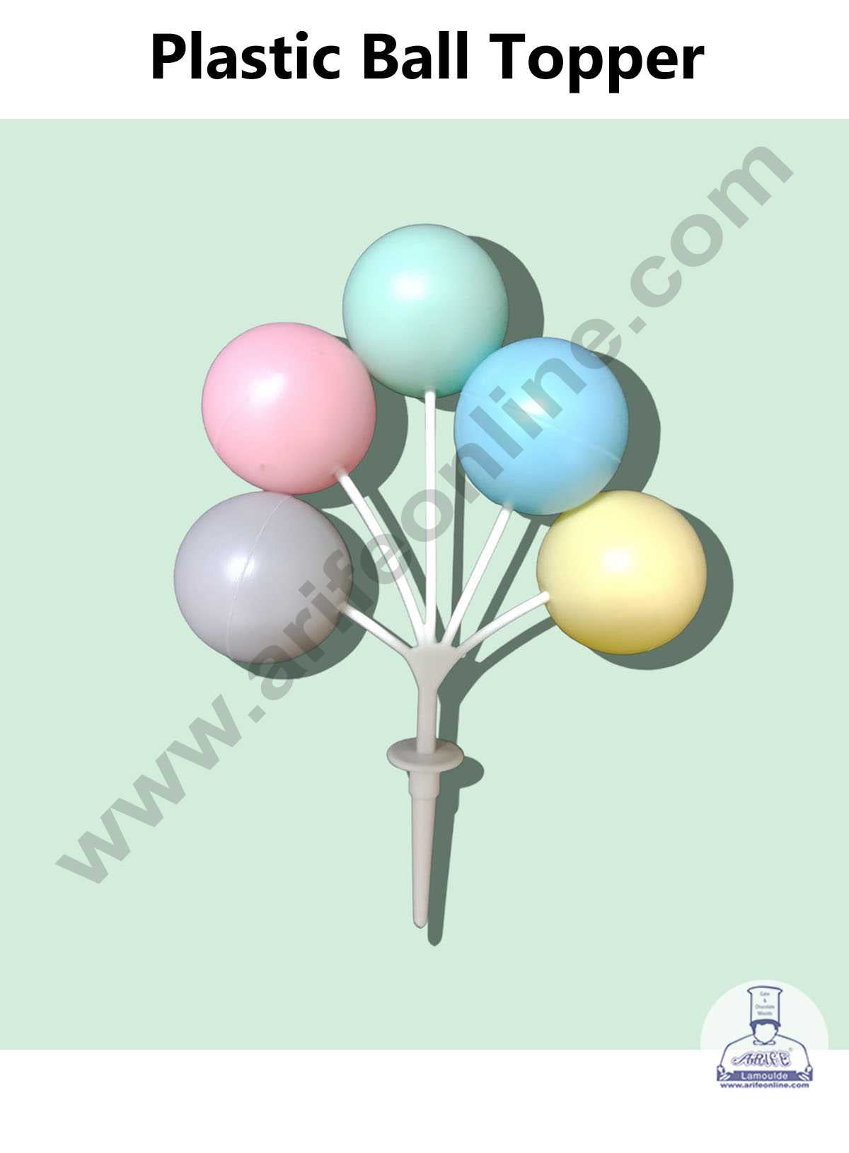 CAKE DECOR™ 1 Pieces Plastic Ball Cake Toppers - SBTO-047 – Arife ...