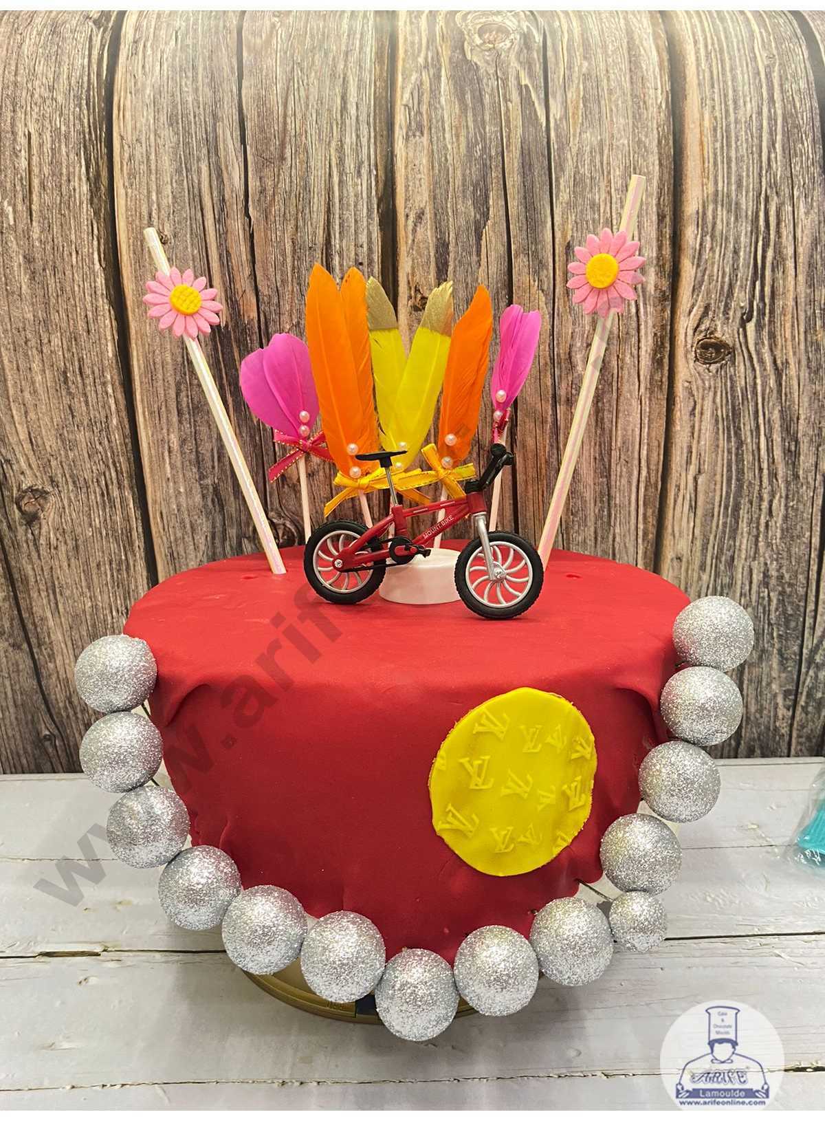 CAKE DECOR™ 1 Pieces Red Cycle Toys Cake Toppers (SB-T-CJ018) – Arife ...