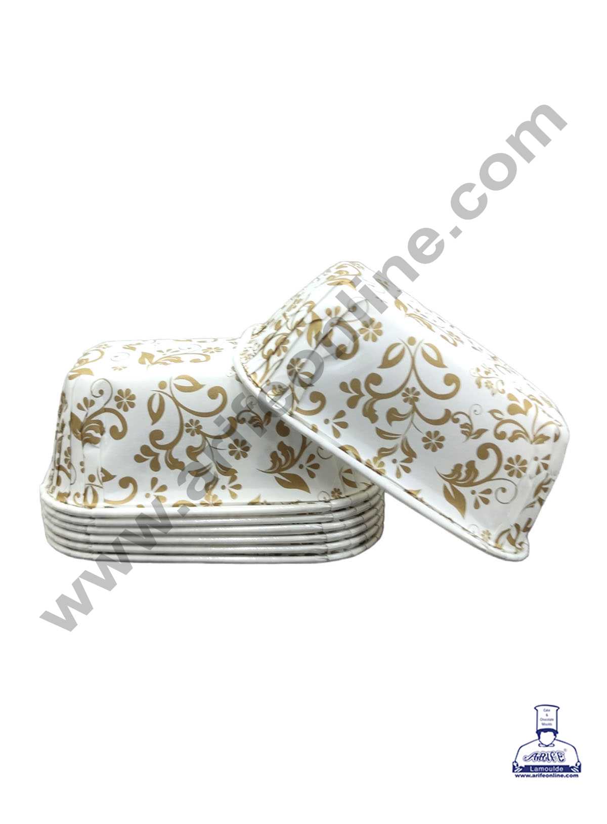 CAKE DECOR™ 10 Pcs Small White Golden Leaf Design Bake and Serve Plum – Arife Online Store