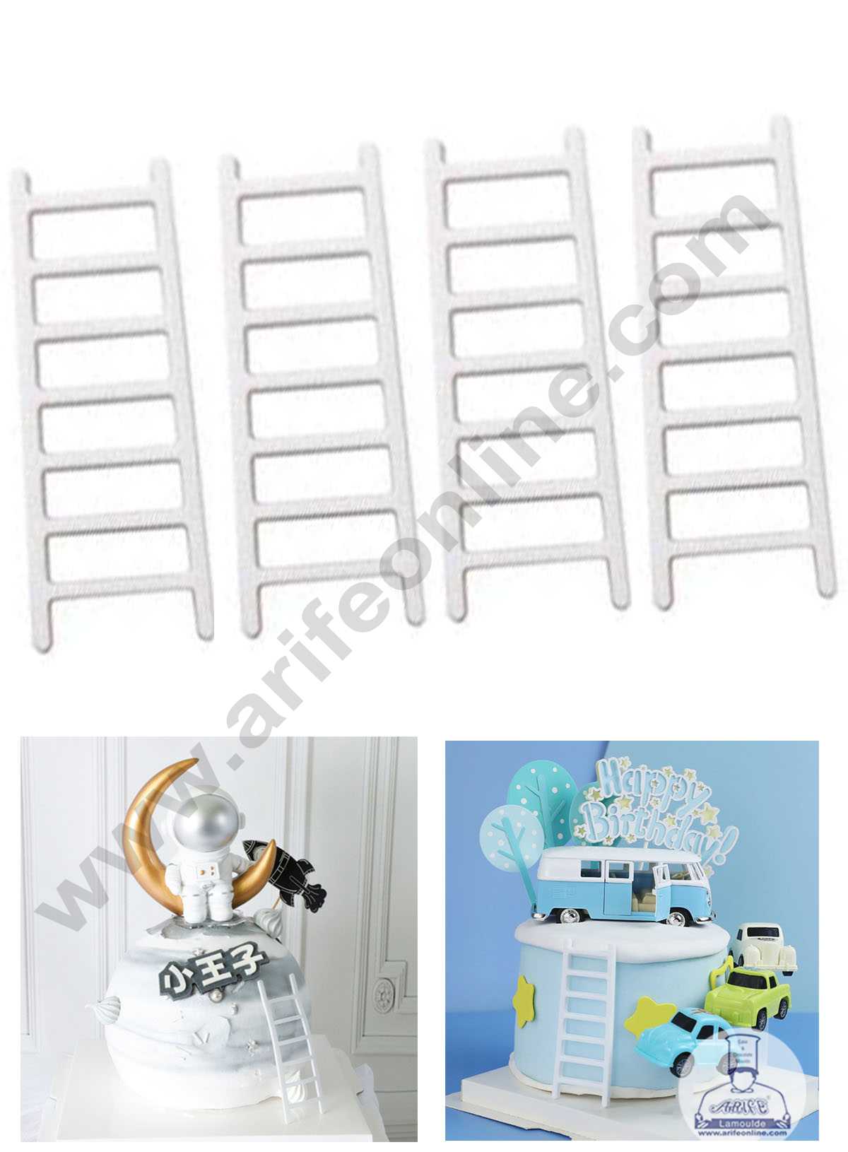 CAKE DECOR™ 10 Pieces White Plastic Ladder Toys Cake Toppers (SB-T-CJ0 ...