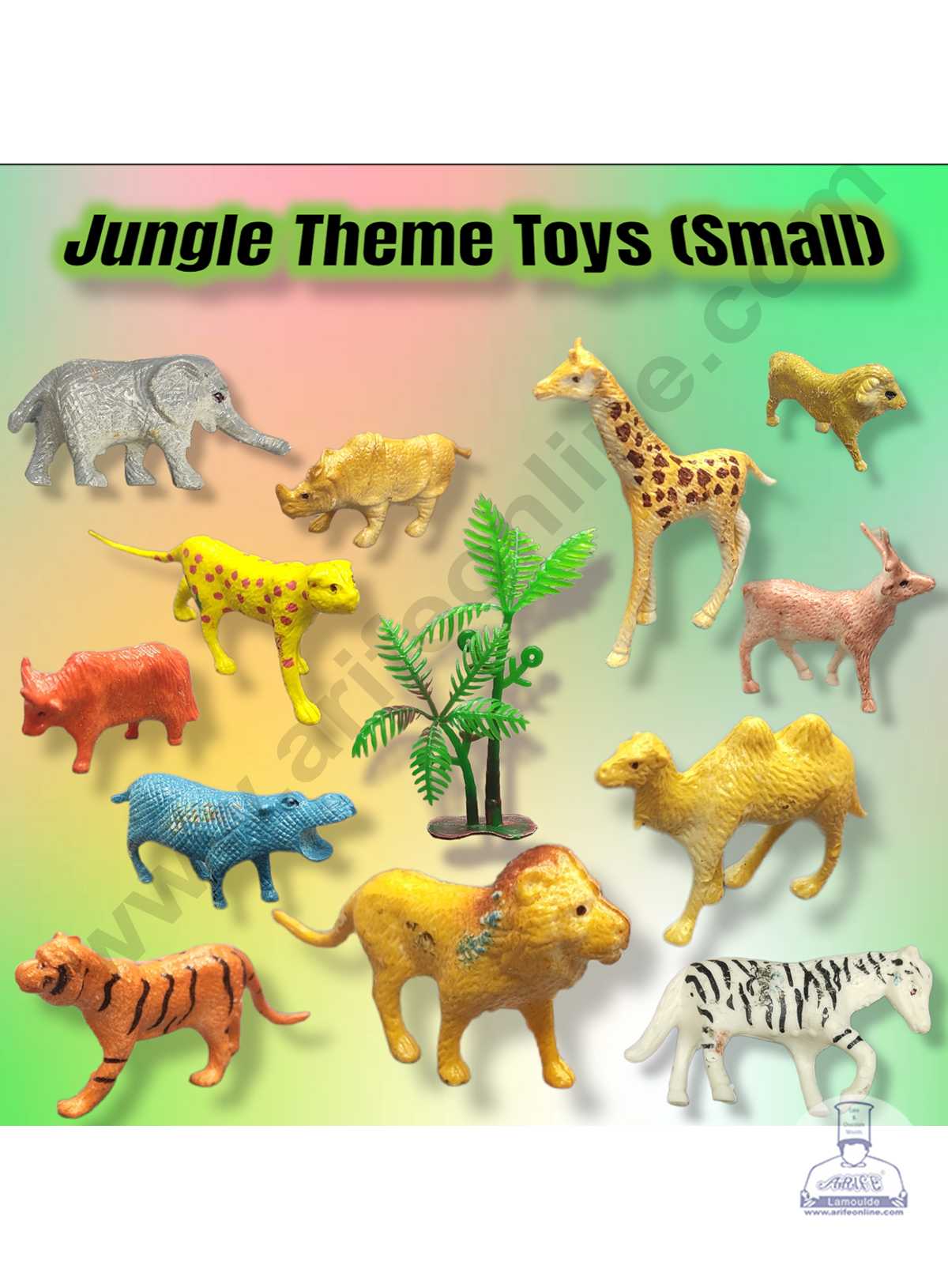 Home CAKE DECOR™ 13 Pcs Set Small Jungle Theme Toys for Cake Toppers