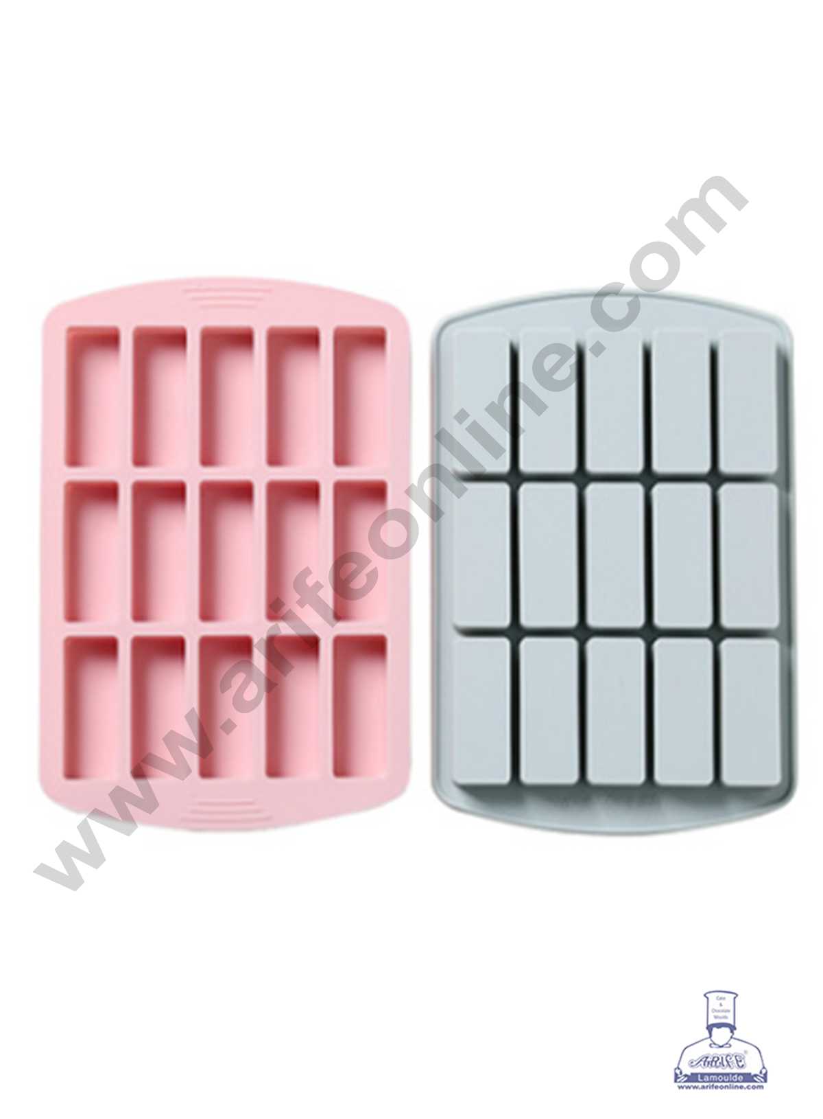 CAKE DECOR™ 15 Cavity Rectangle Shape Silicon Muffin Mould Silicon Cup ...
