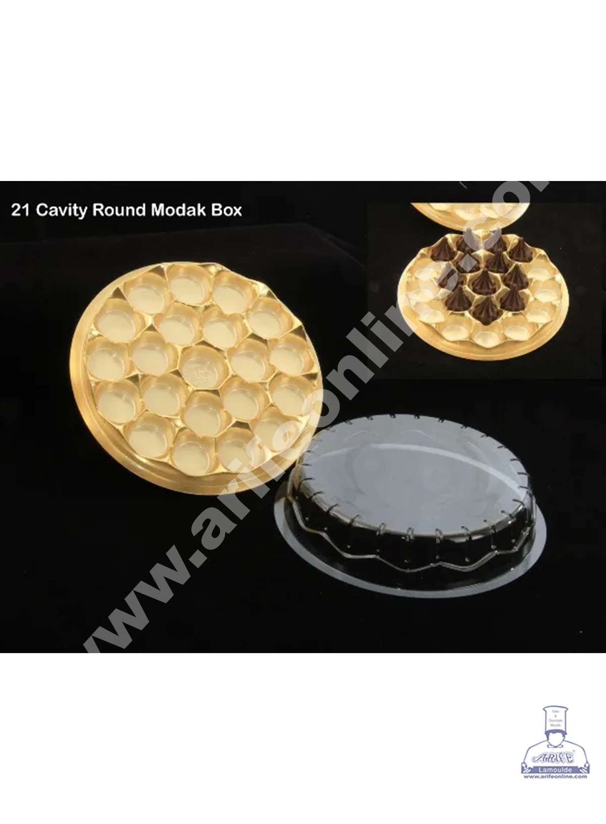CAKE DECOR™ 21 Cavity Round Shape Modak PVC Box – ( Pack of 1 Pc ...