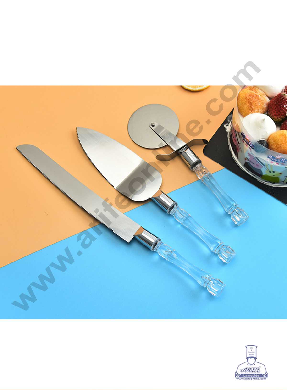 CAKE DECOR™ 3 pcs Set Multi-purpose Pizza Roller Knife Cake Knife Cake ...