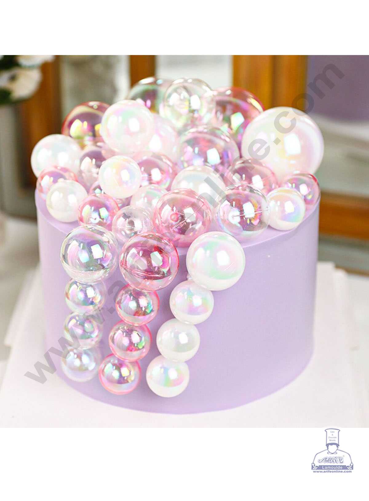 CAKE DECOR™ Clear Crystal Bubble Balls Topper For Cake and Cupcake Dec ...
