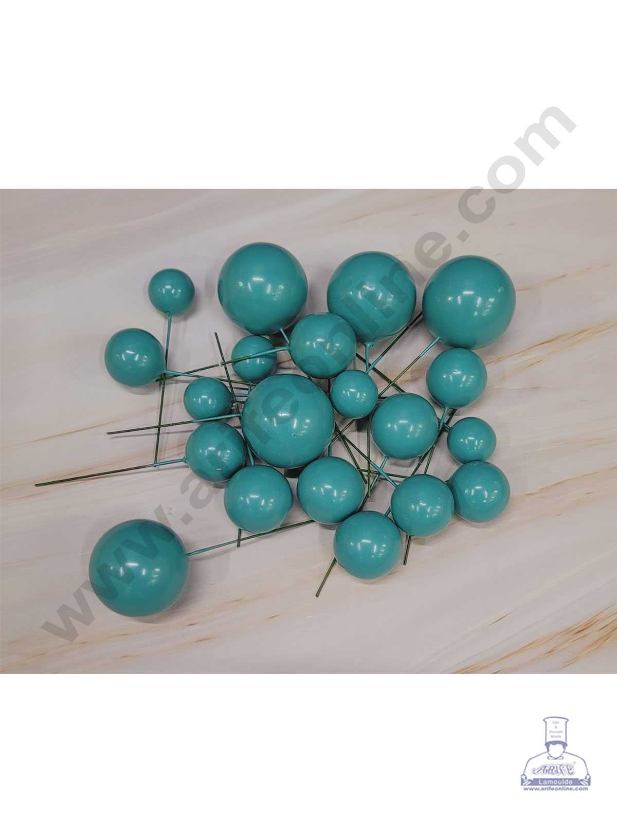 CAKE DECOR™ Cyan Faux Balls Topper For Cake and Cupcake Decoration ...