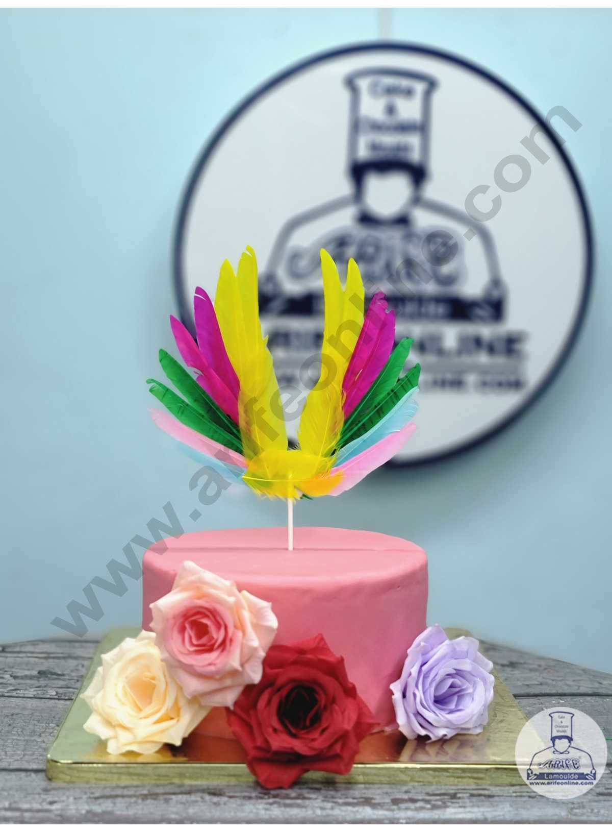 CAKE DECOR™ Multi-Color Wing Feather Topper For Cake Decorations - Mul ...