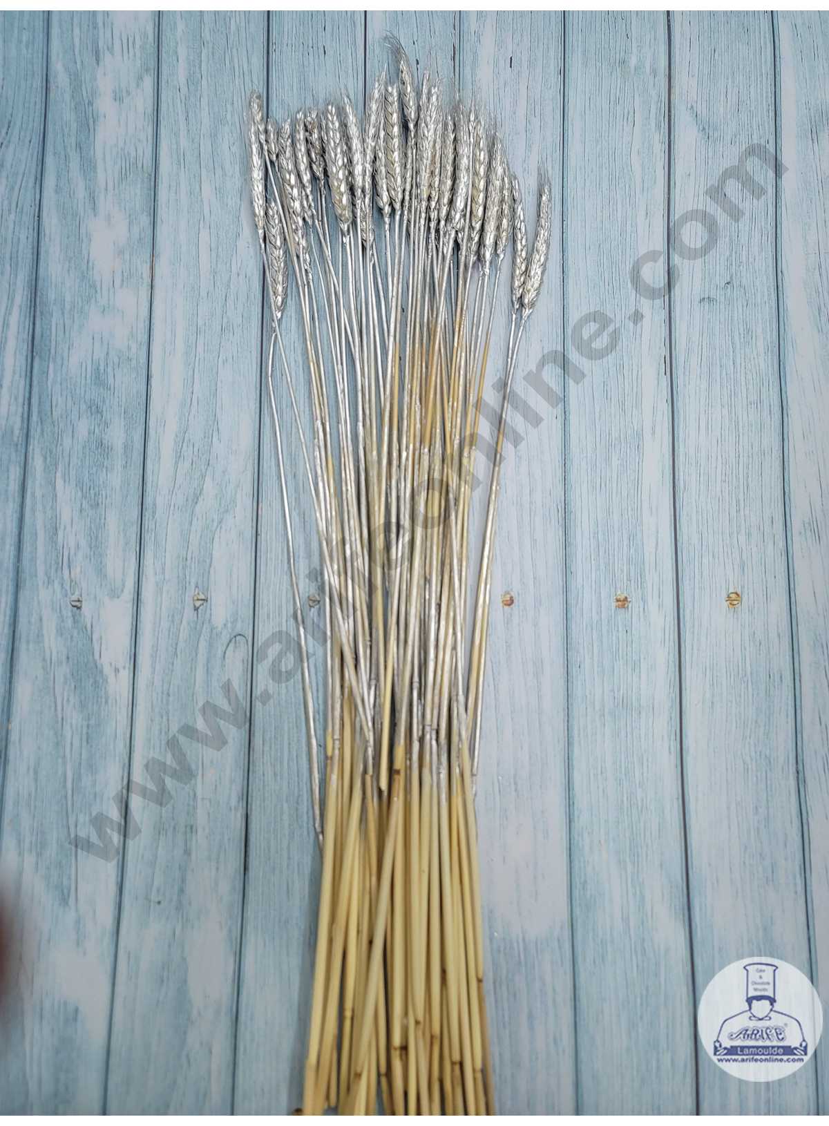 CAKE DECOR™ Natural Silver Color Dried Wheat Grass Wheat Stalks For Ca ...