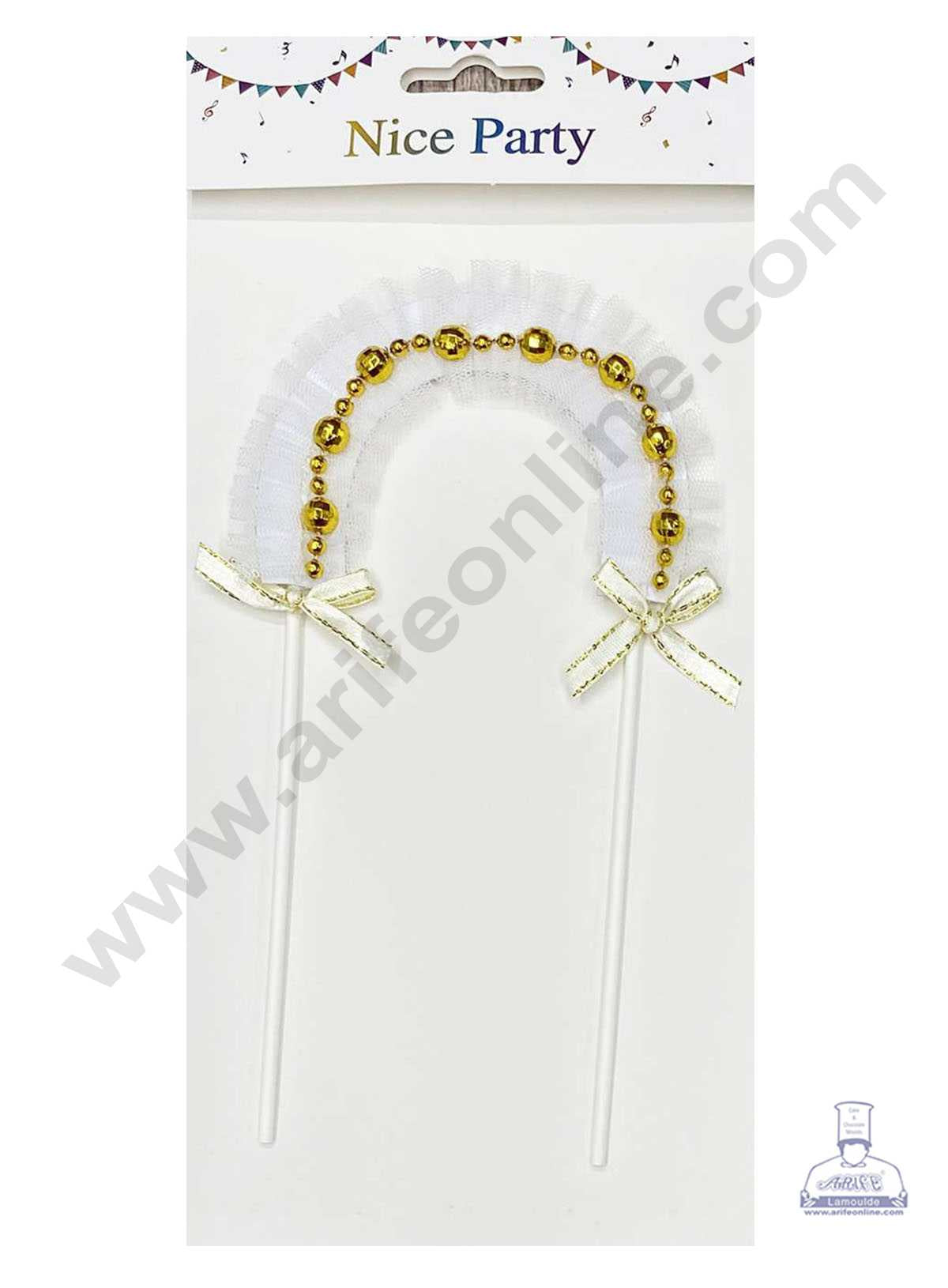 CAKE DECOR™ Net Arch with Beeds Cake Topper - Golden (SB-Topper-302-Go ...