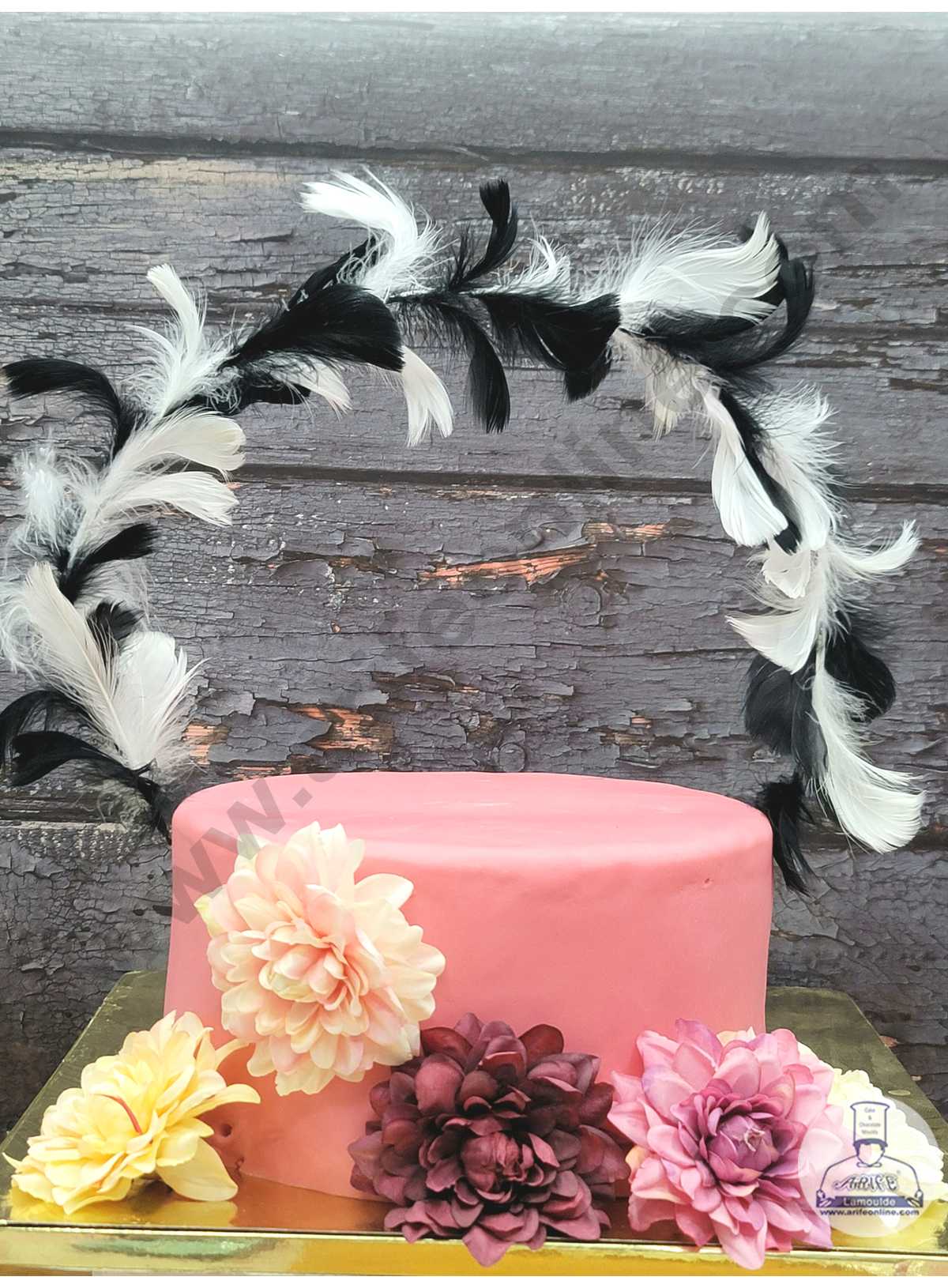 CAKE DECOR™ Multi-Color Rod Feather Topper For Cake Decorations - Blac ...