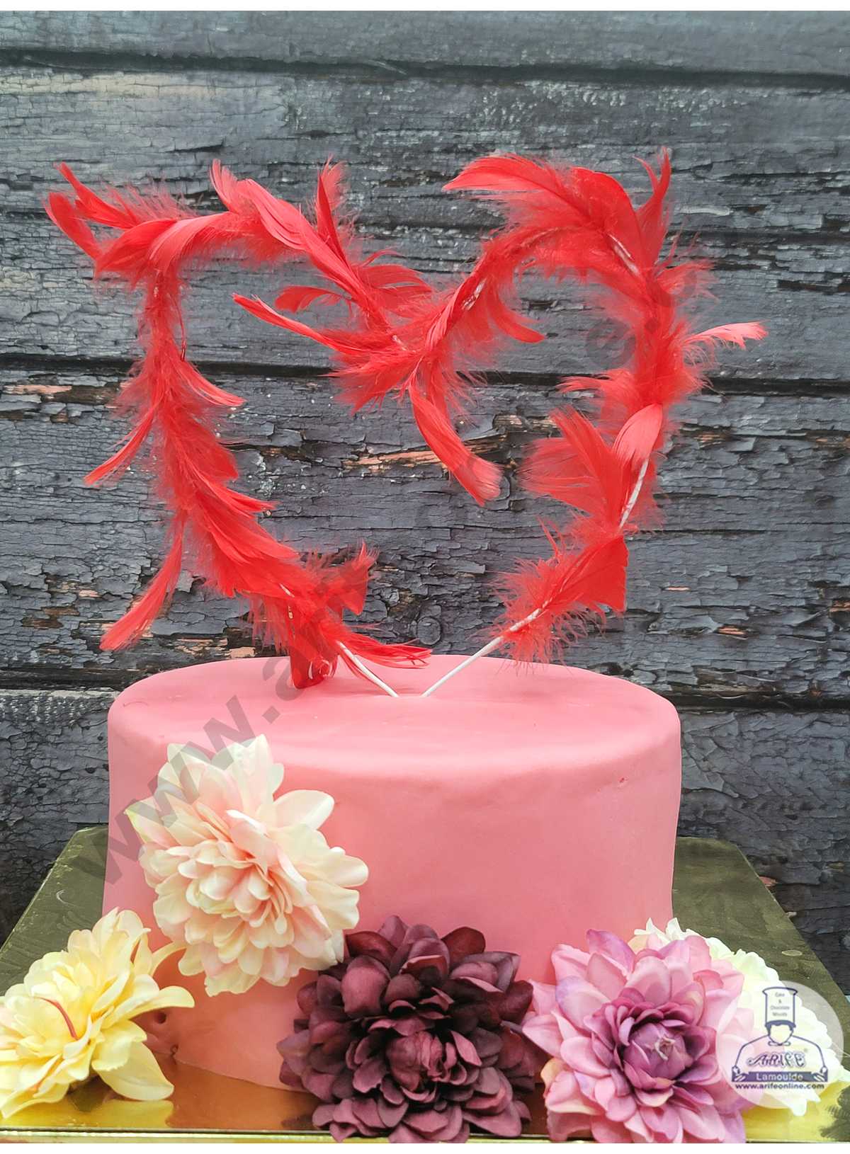 CAKE DECOR™ Rod Feather Topper For Cake Decorations - Red ( 1 pc Pack ...