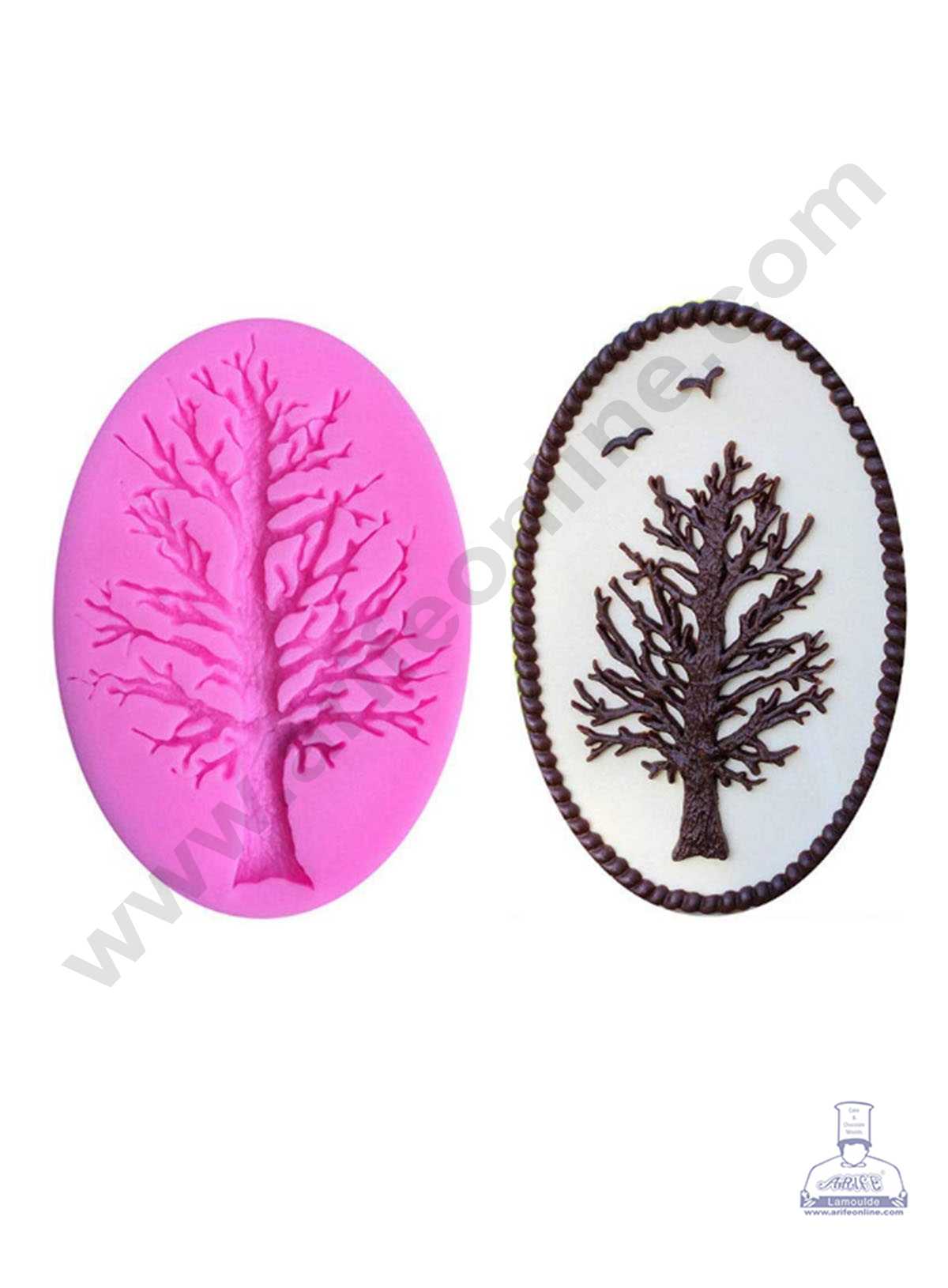 CAKE DECOR™ Silicone 1 Cavity Dried Tree Shape Pink Fondant Marzipan M ...