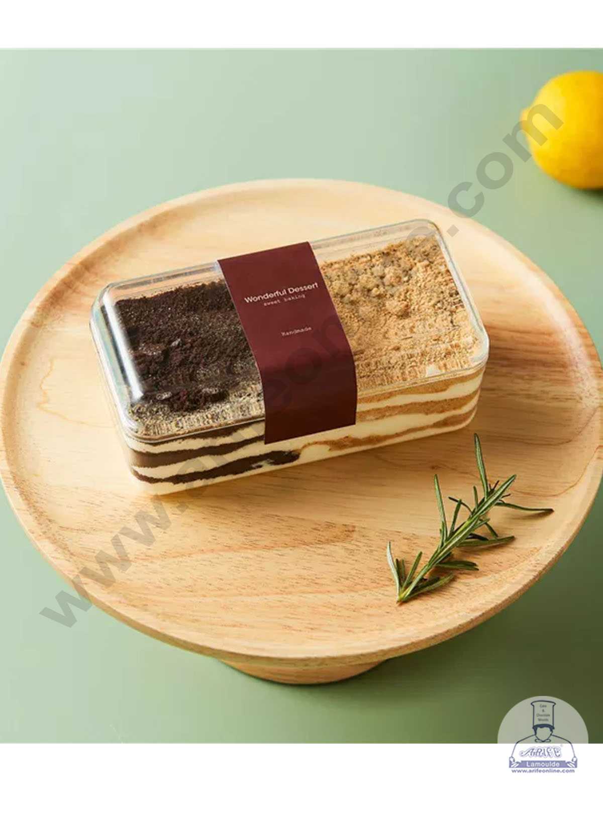 CAKE DECOR™ Transparent Acrylic Dessert Rectangle Tub With Lid (Pack o ...