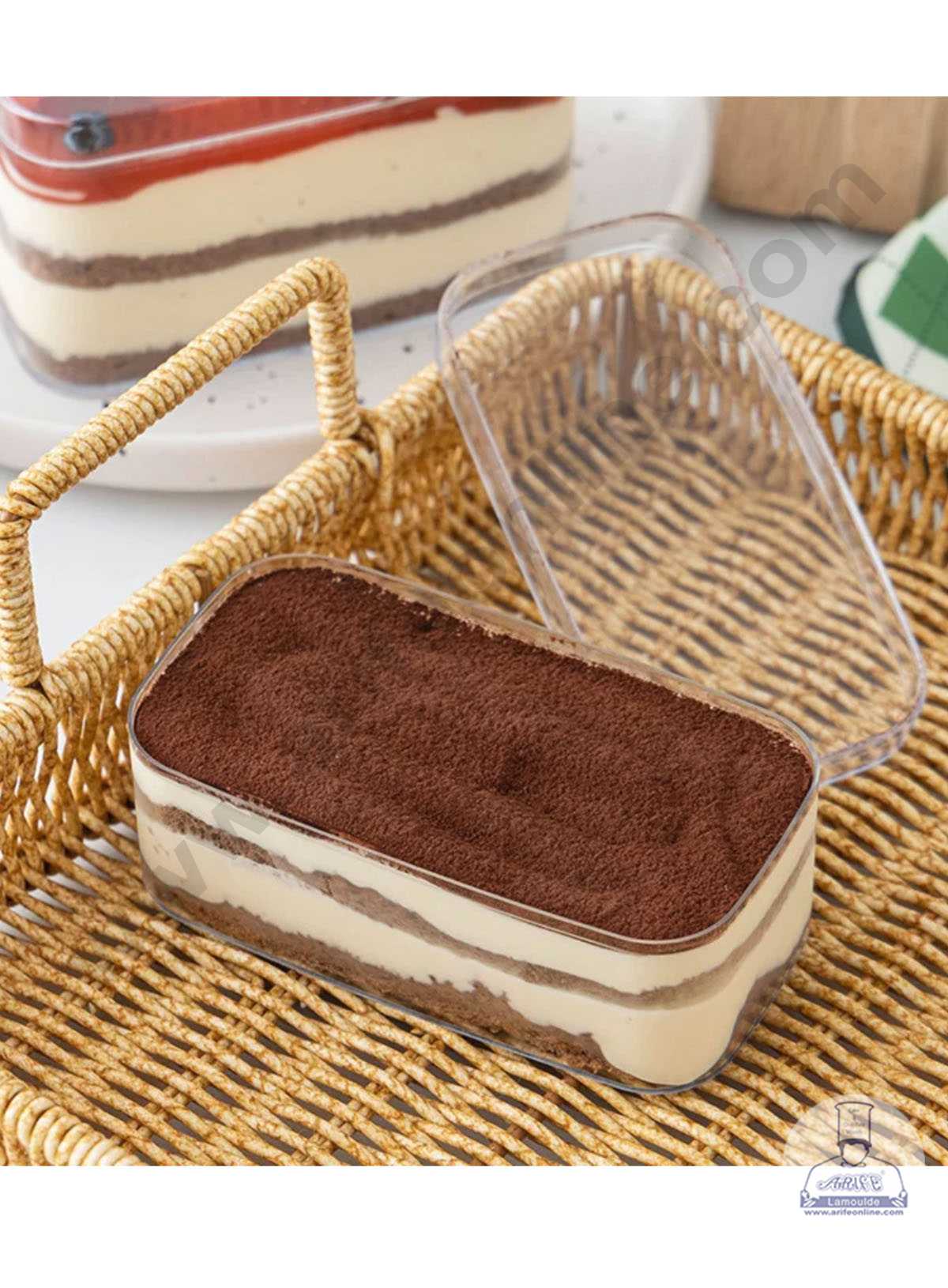 CAKE DECOR™ Transparent Acrylic Dessert Rectangle Tub With Lid (Pack o ...