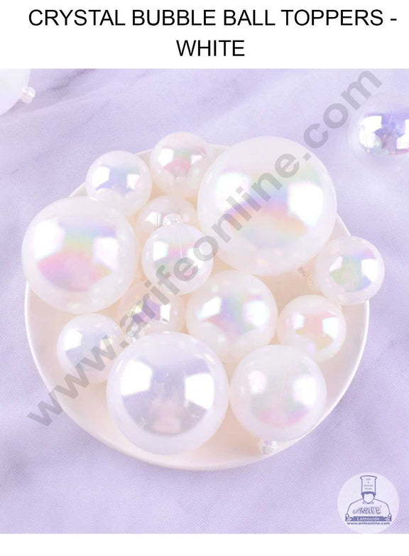Home CAKE DECOR™ White Crystal Bubble Balls Topper For Cake and Cupcake ...