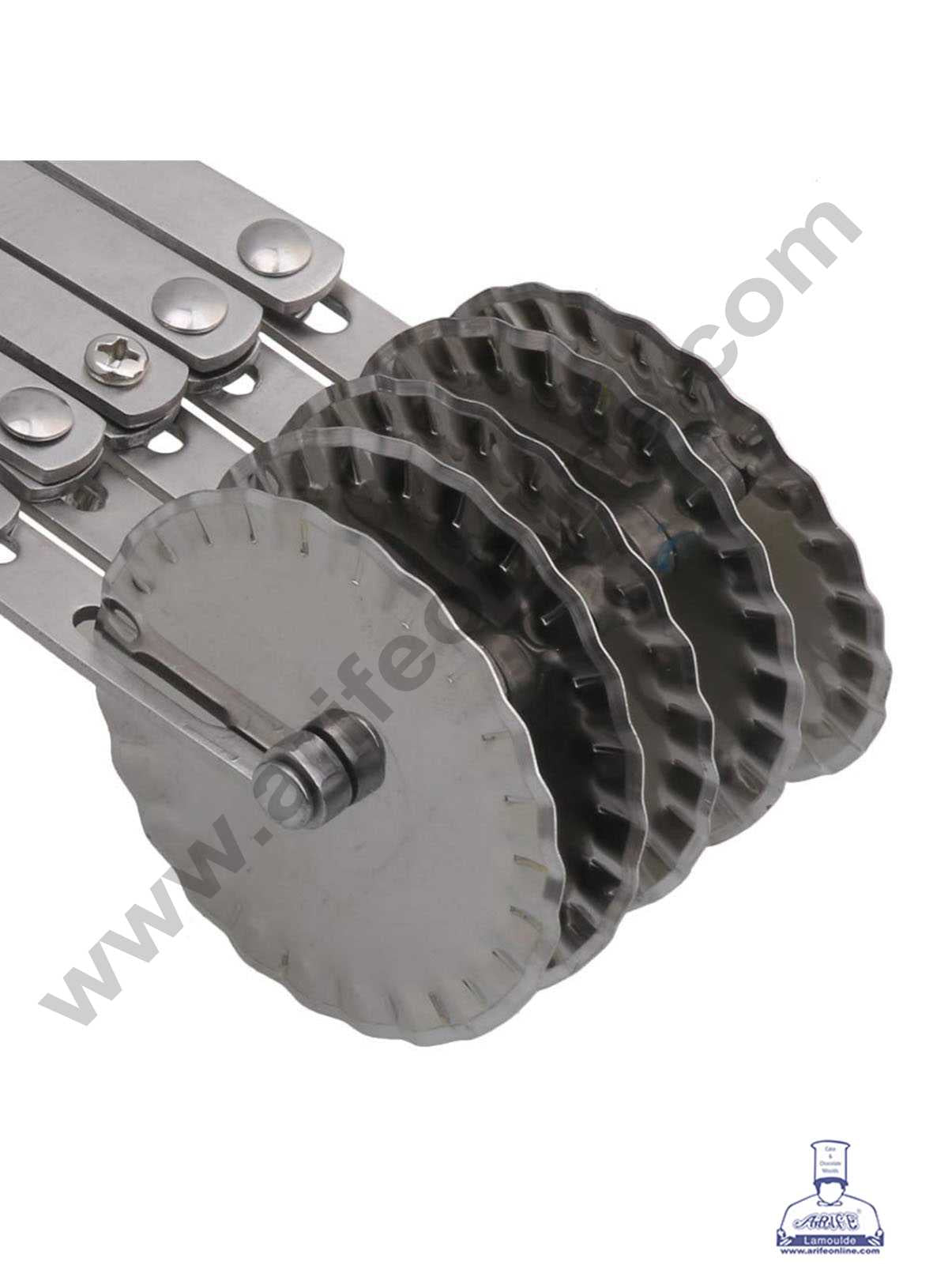 CAKE DECOR™ Double Sided 5 Wheel Khaari Cutter Pastry Cutter Stainless ...