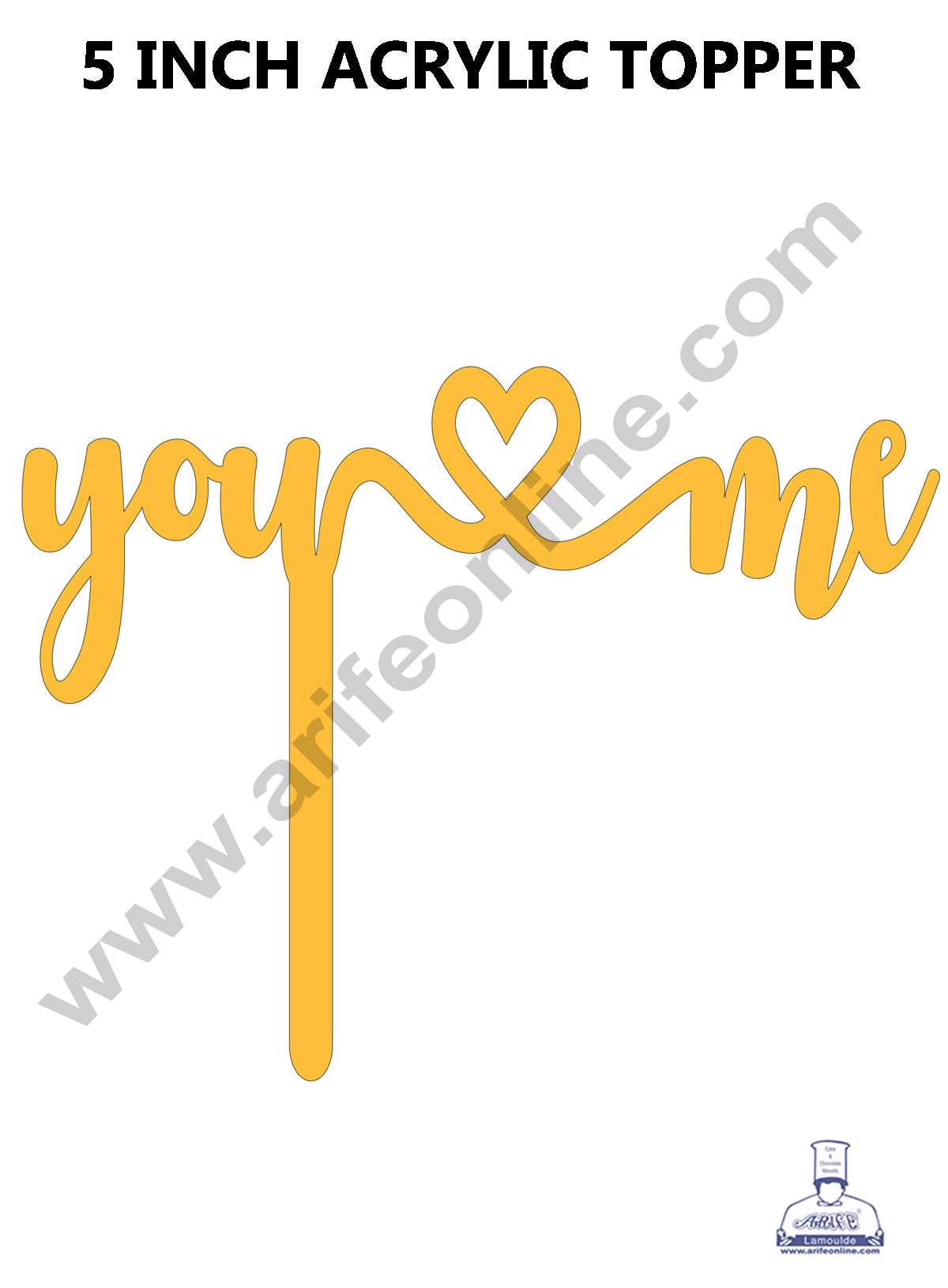 CAKE DECOR™ Golden Acrylic Cake Topper – You & Me ( SBMT-YM-01 ...