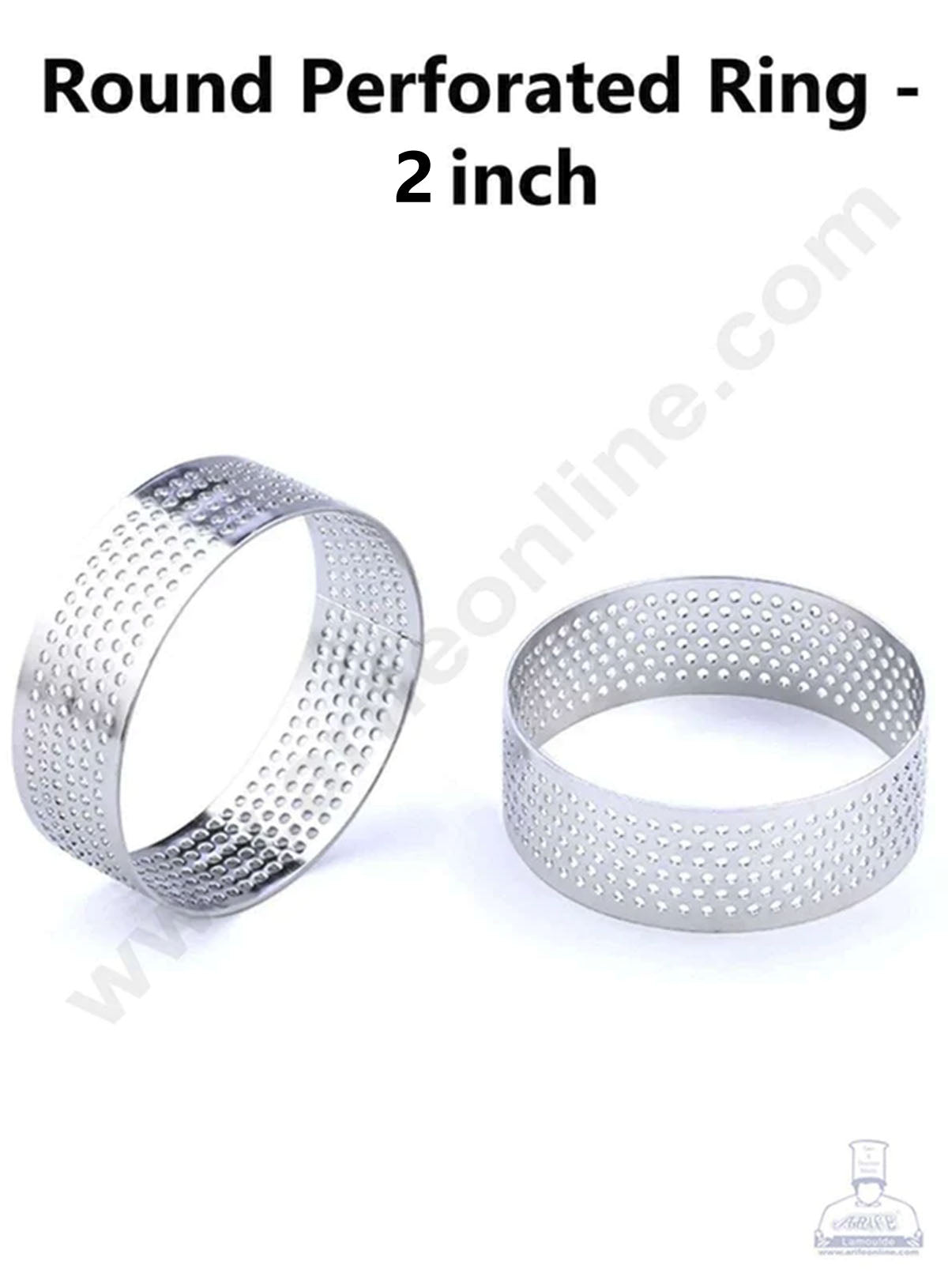 CAKE DECOR™ Stainless Steel Perforated Round Tart Cake Ring - 2 Inch ...