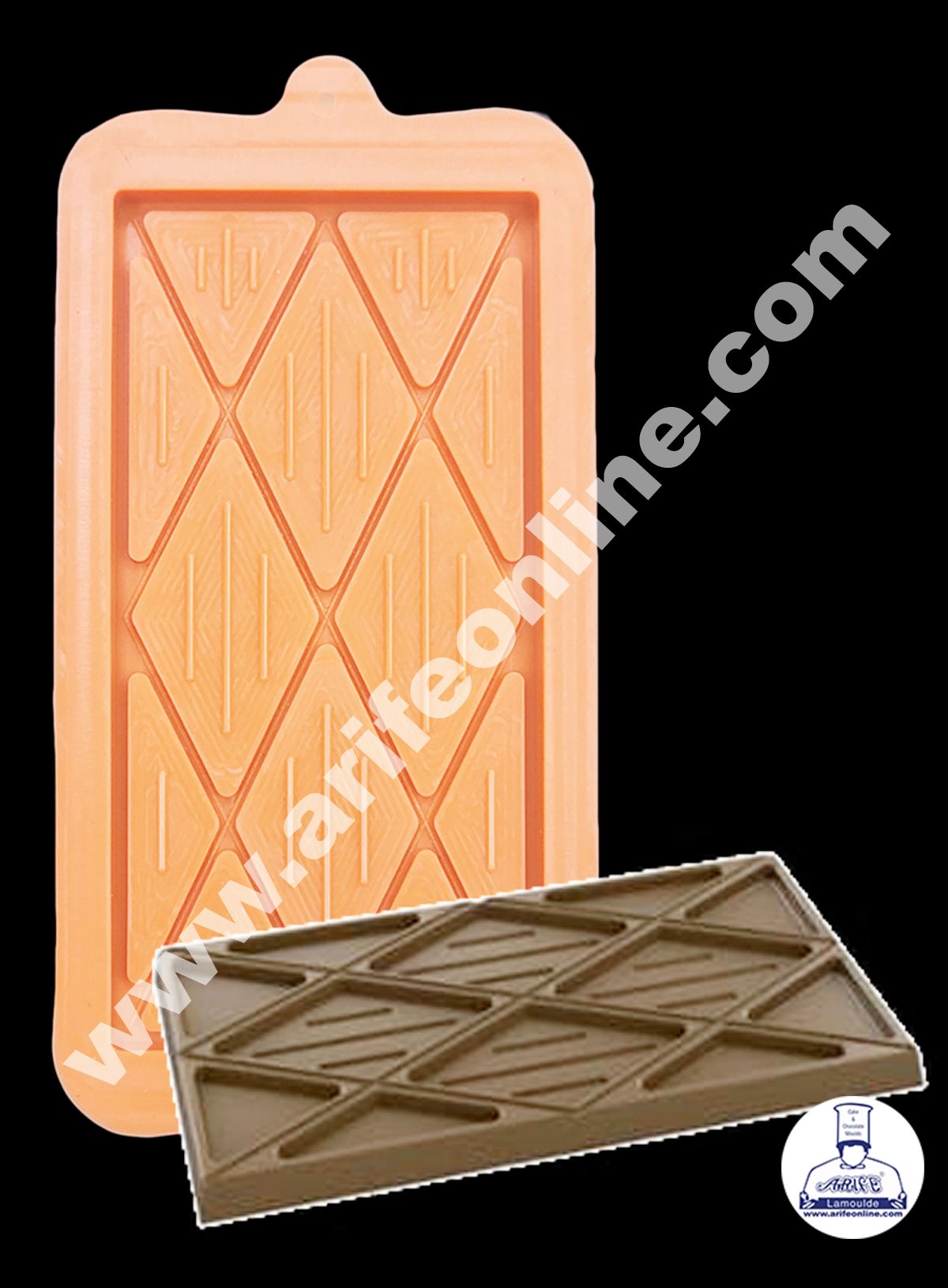 Cake Decor 1 Cavity Different Diamond Triangle Shape Silicone Bar Mold ...