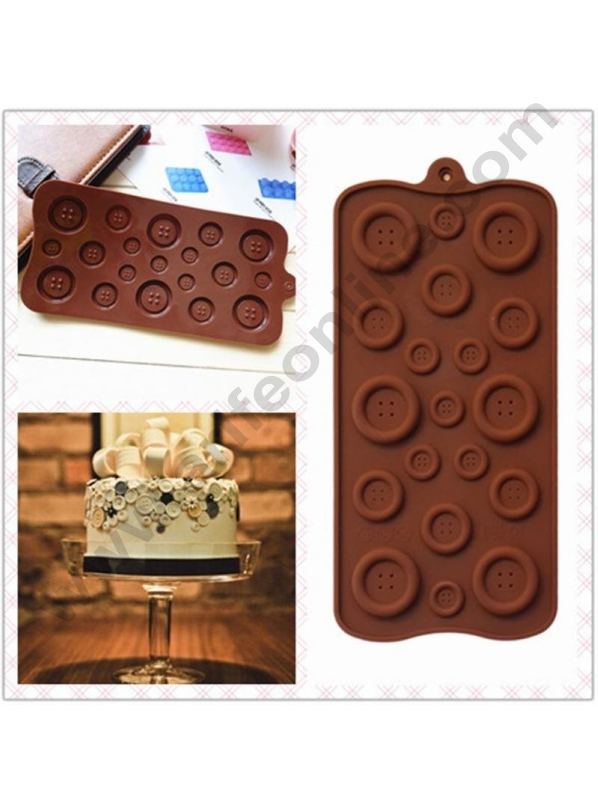 Cake Decor 19 Cavity Buttons Shape Silicone Chocolate Mould – Arife ...