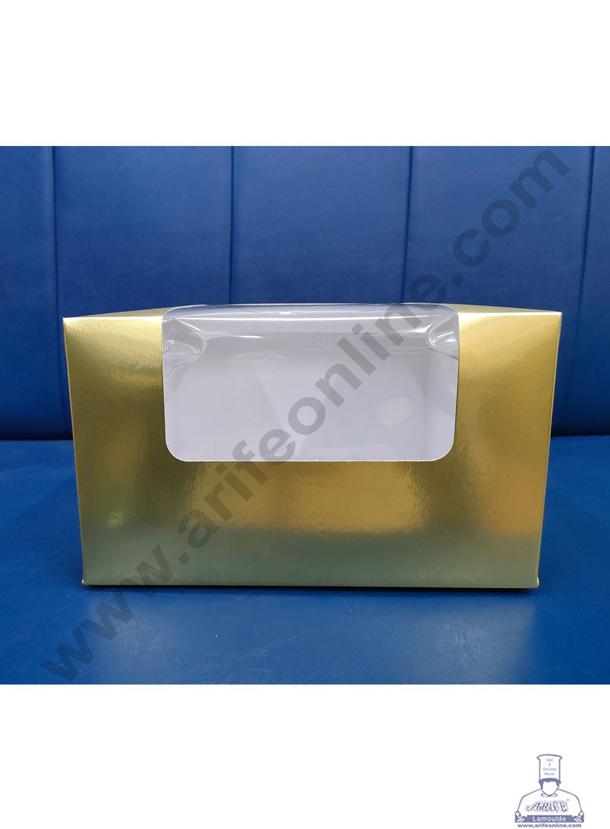 Cake Decor 1kg Golden Cake Box Packaging with Clear Display Rectangle ...