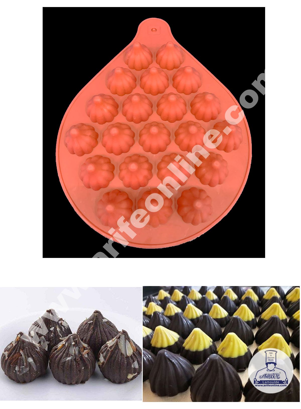Cake Decor 21 Cavity Modak Shape Chocolate Mould, Ganesh Chaturti Fest ...