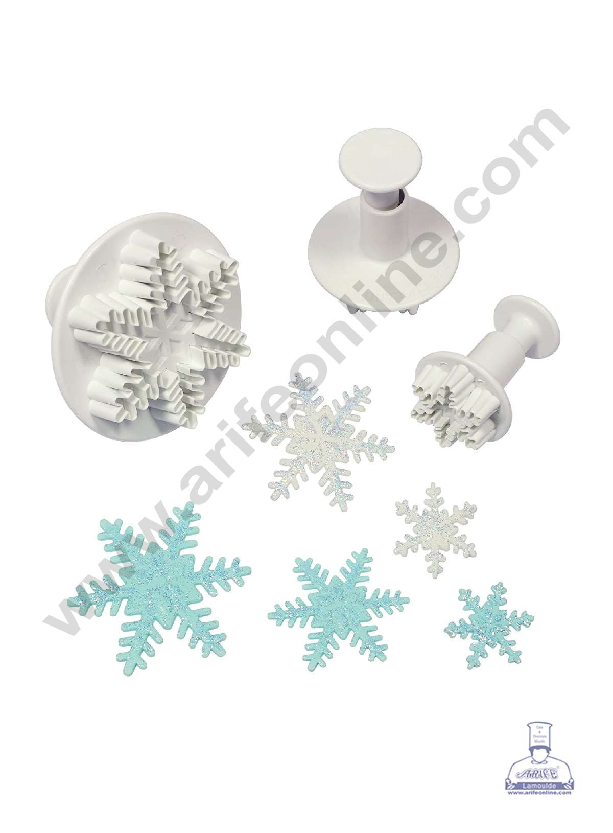 Cake Decor 3pcs Snowflake Plunger Cutter Fondant Tool – Arife Online Store