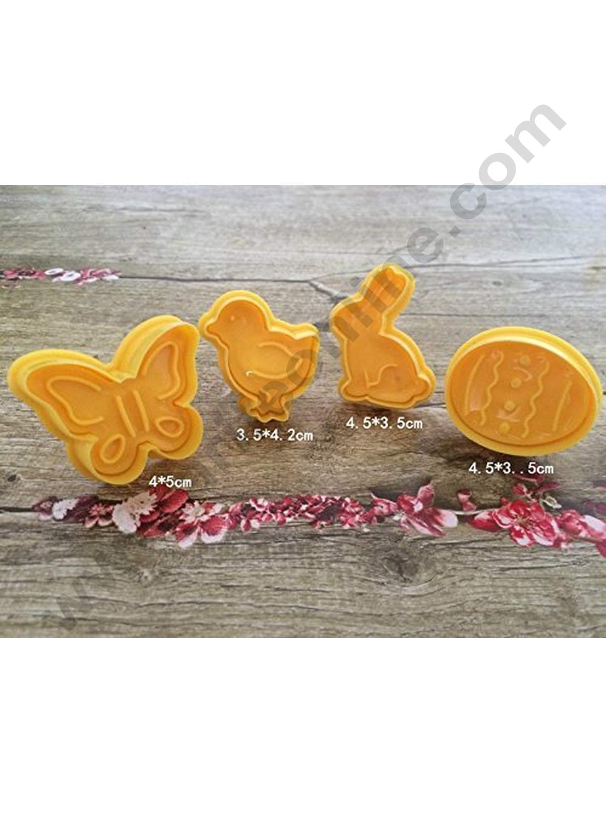 Cake Decor 4 Pc Easter Egg Theme Rabbit Butterfly Plastic Biscuit Cutt ...