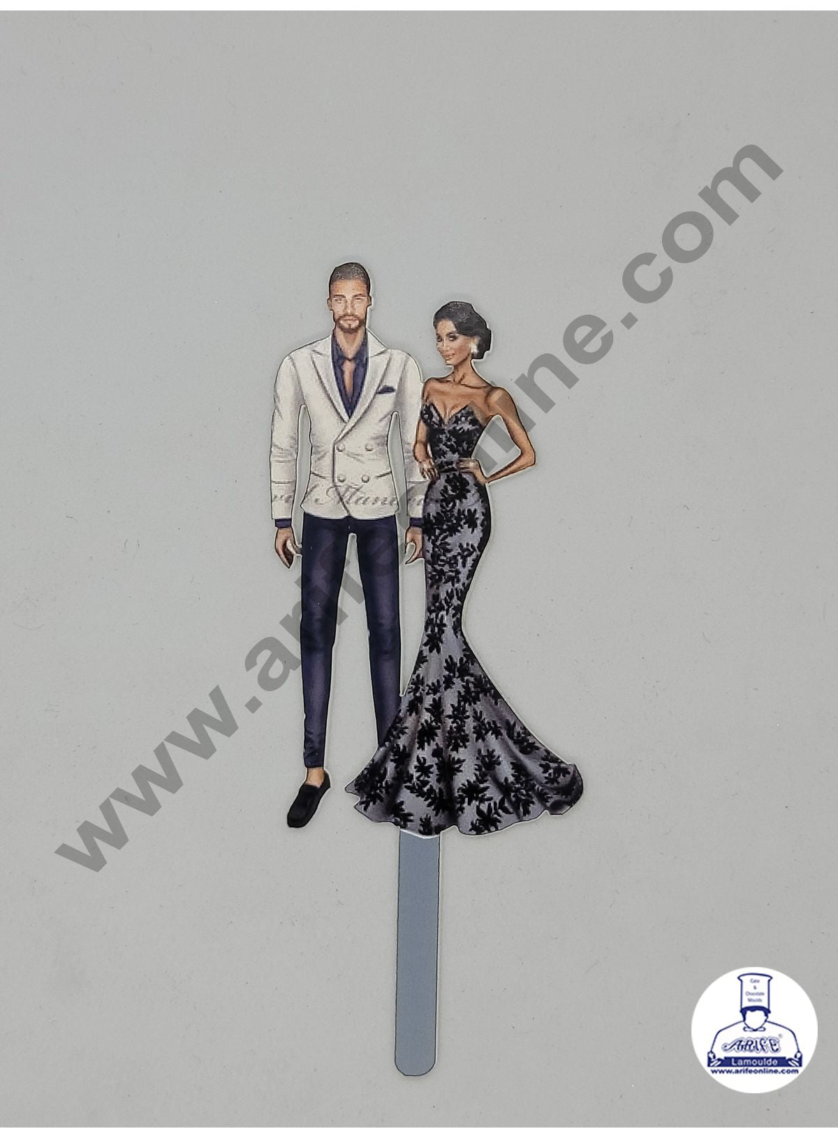 Cake Decor 5 Inches Digital Printed Cake Toppers - White Gray Dress Co ...