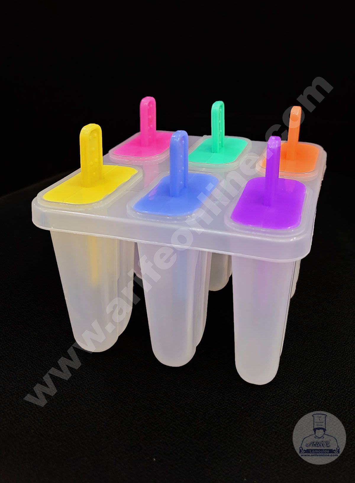 Cake Decor 6 cavity Chcocobar Plain Handle Plastic Kulfi Maker Mould ...