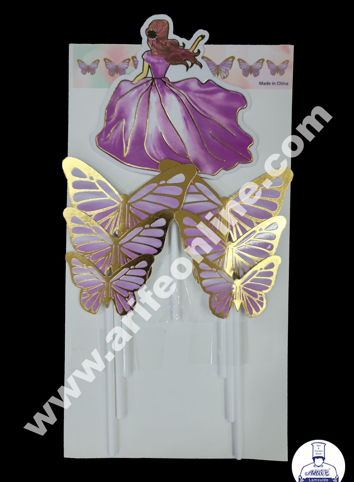 Cake Decor 7 pcs Butterfly and Girl Paper Topper For Cake And Cupcake ...
