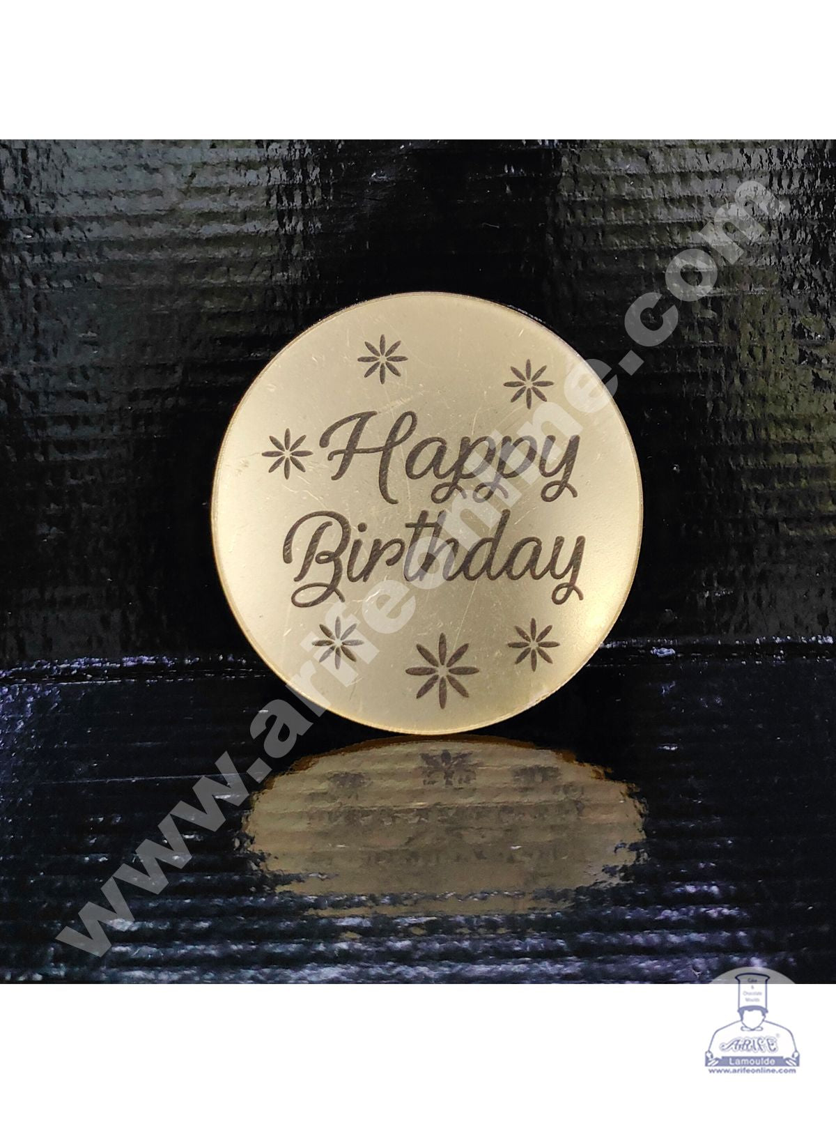 Cake Decor Acrylic Happy Birthday Coin Topper for Cake and Cupcakes ...