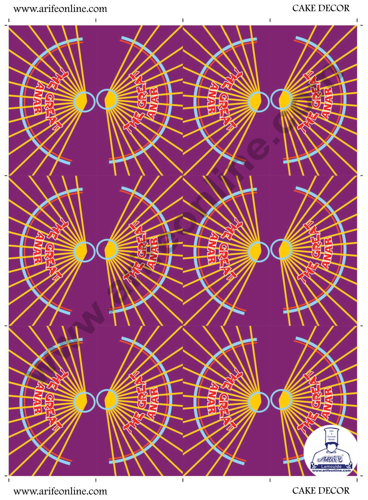Cake Decor Anar Bomb Diwali Sticker (A4 Size Sheet) DiwaliS-521 – Arife ...