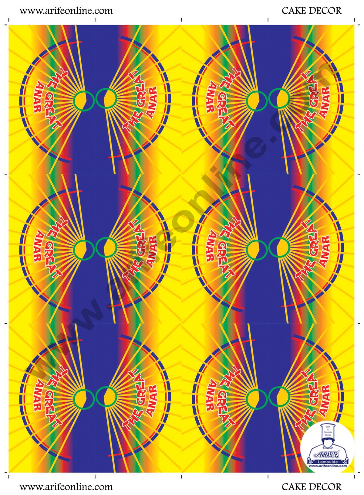 Cake Decor Anar Bomb Diwali Sticker (A4 Size Sheet) DiwaliS-522 – Arife ...