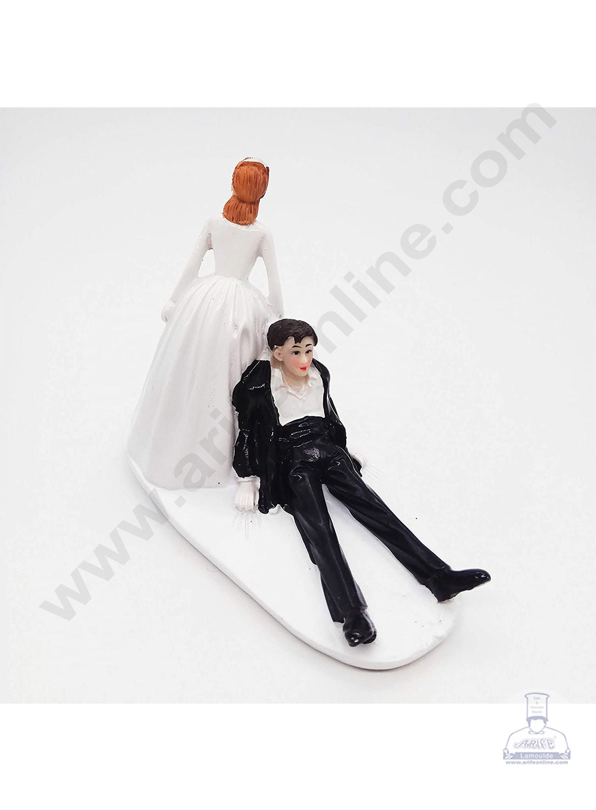 Cake Decor Bride Dragging Groom Wedding Couple Cake Topper For Cake De ...
