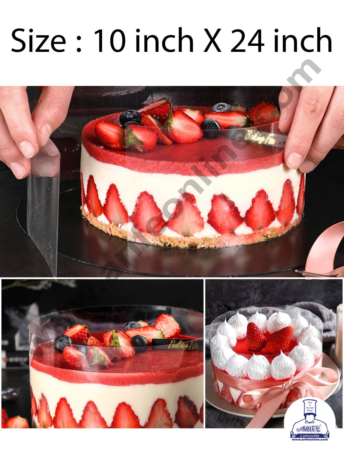 Home Cake Decor Collars Acetate Sheet Clear Cake Pull Me Cake Strips ...