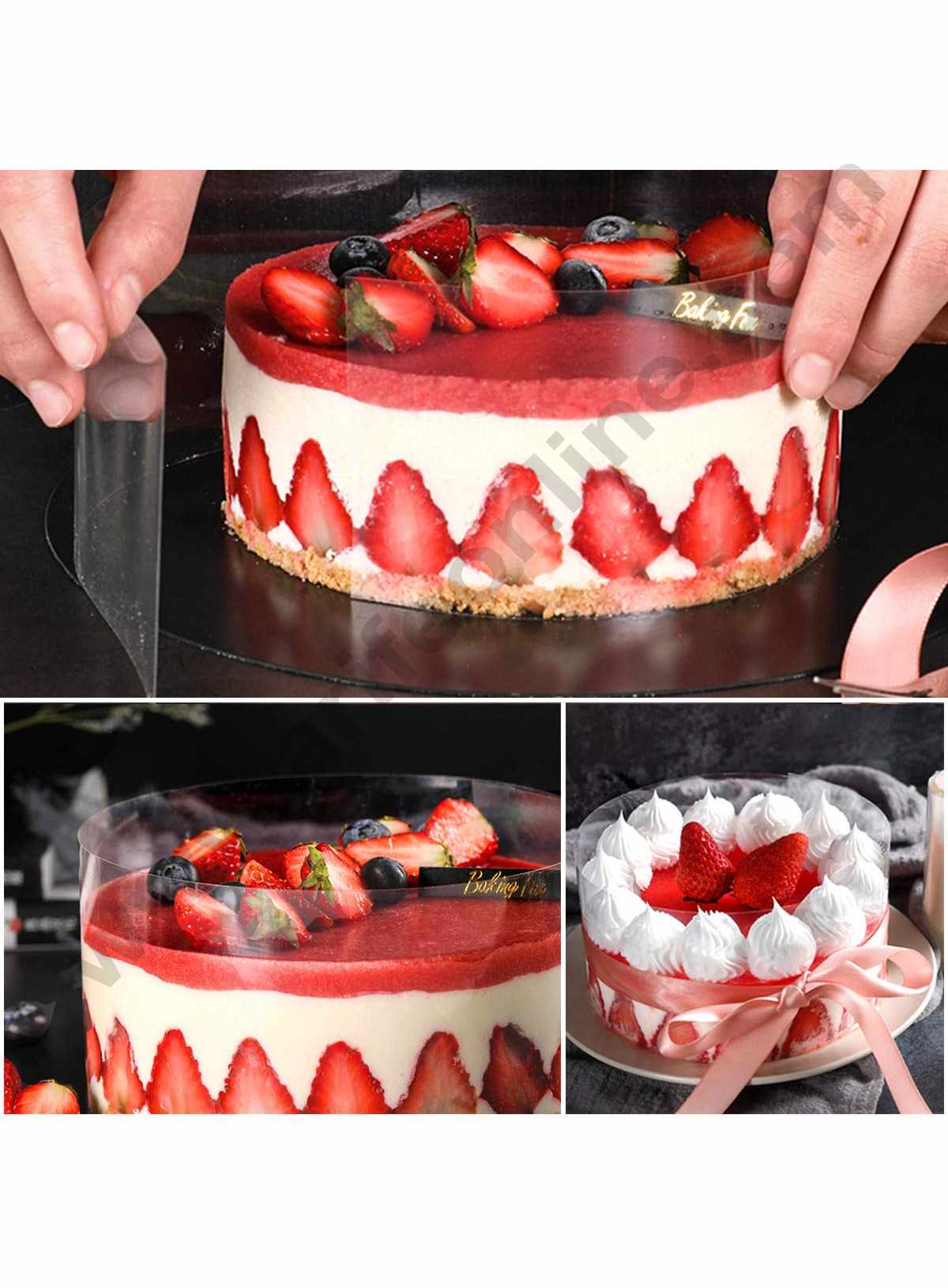 Cake Decor Collars Acetate Sheet Clear Cake Strips Transparent Chocola ...
