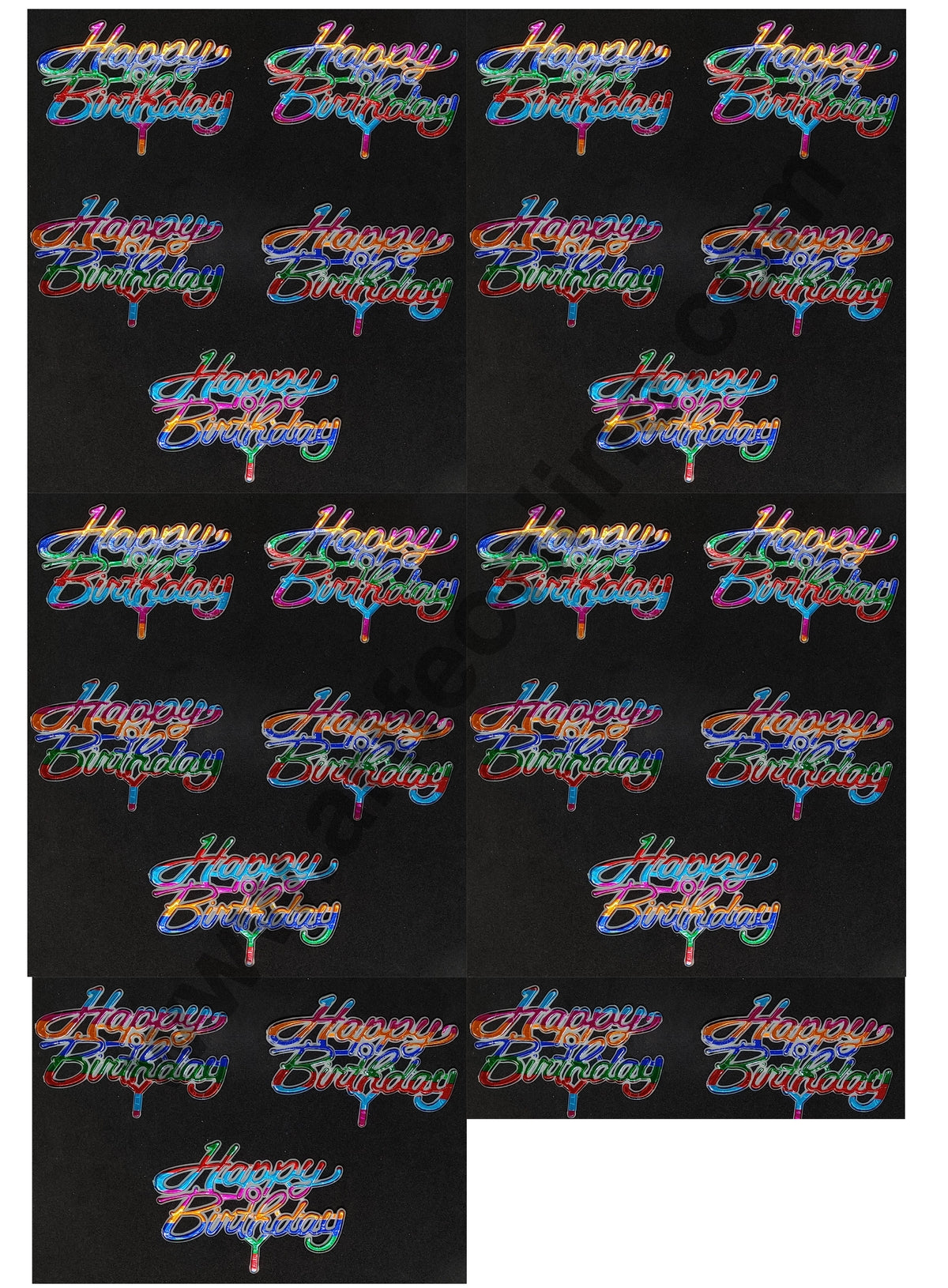 CAKE DECOR™ Jumbo Multi Color Happy Birthday Cake Tag Cake Topper (Pac ...