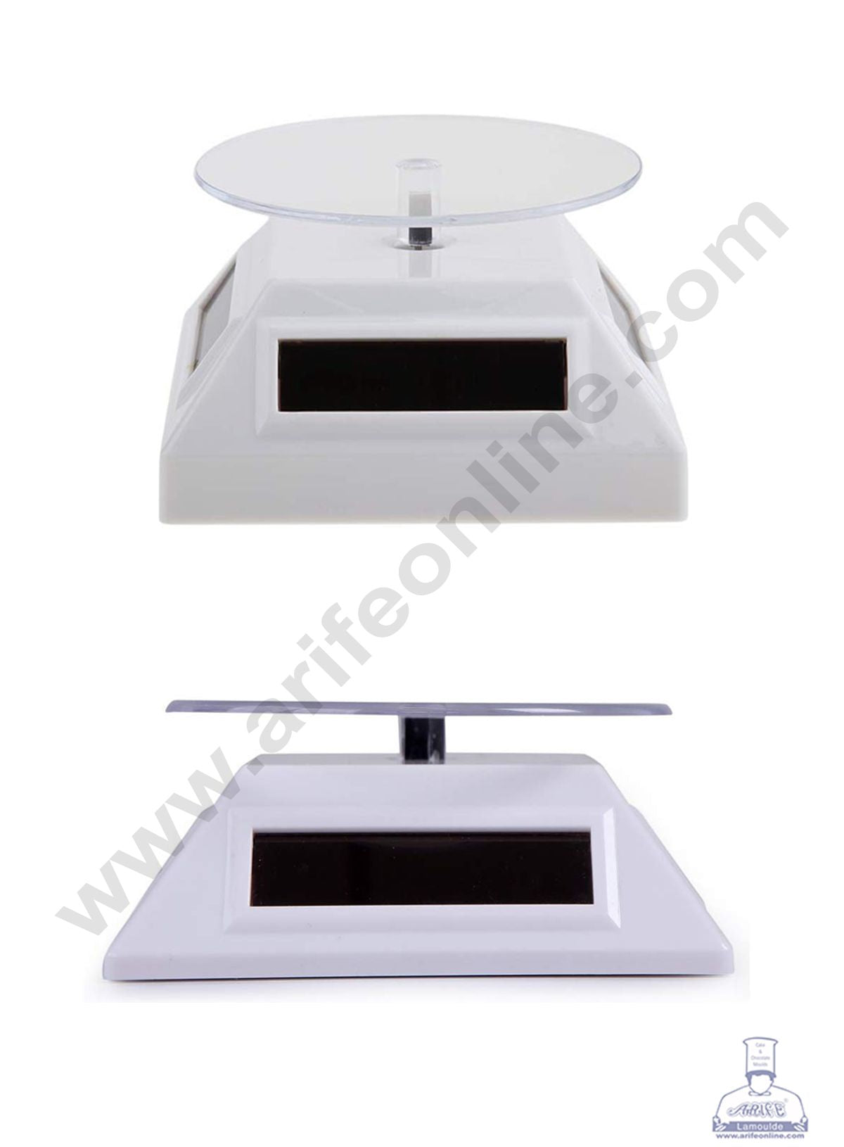 Cake Decor Solar Powered Showcase 360 Degrees Rotating Display Stand ...