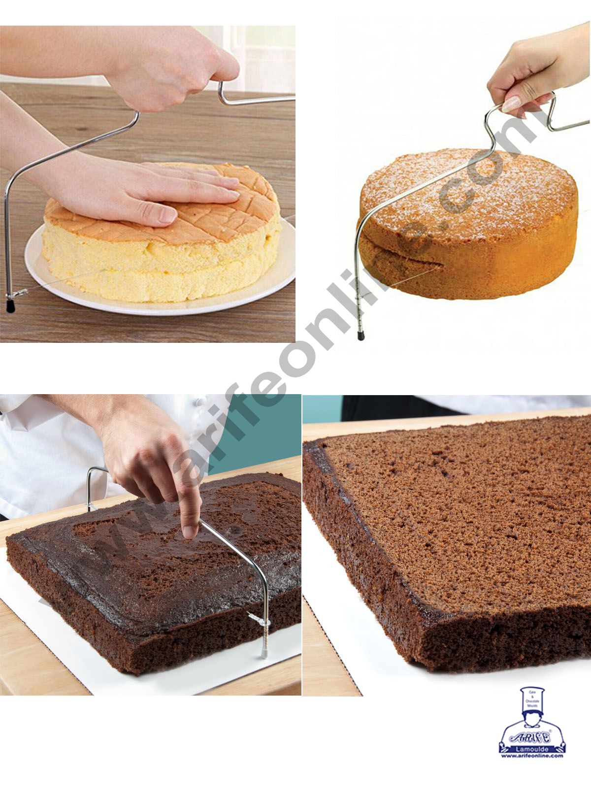 Cake Decor Stainless Steel Adjustable Small Cake Layer Slicer With Han ...