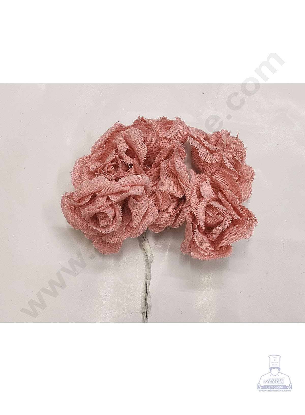 Cake Decor™ Medium Jute Rose Artificial Flower Bunch For Cake Decorati ...