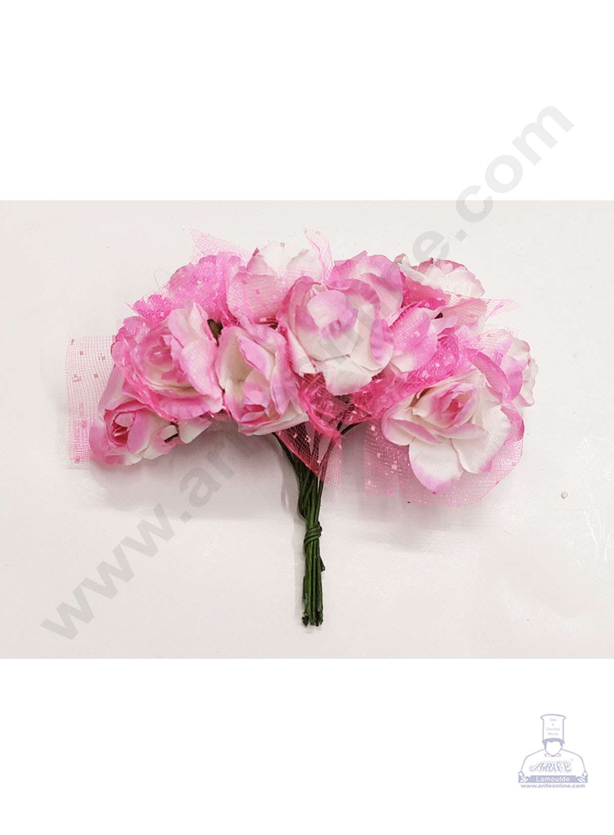 Cake Decor™ Small Rose Artificial Flower Bunch For Cake Decoration – W ...