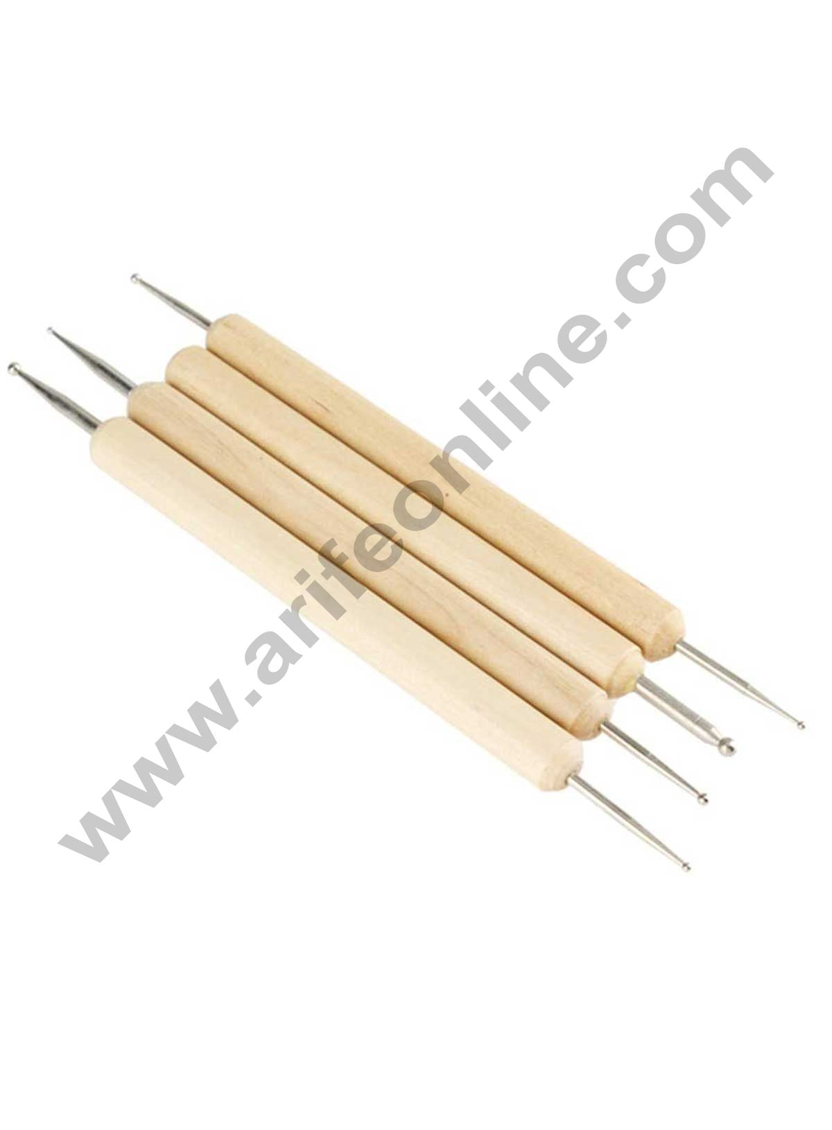 Cake Decor Wooden Handle Carving Tool Set Pack of 4 Ball Stylus Polyme ...