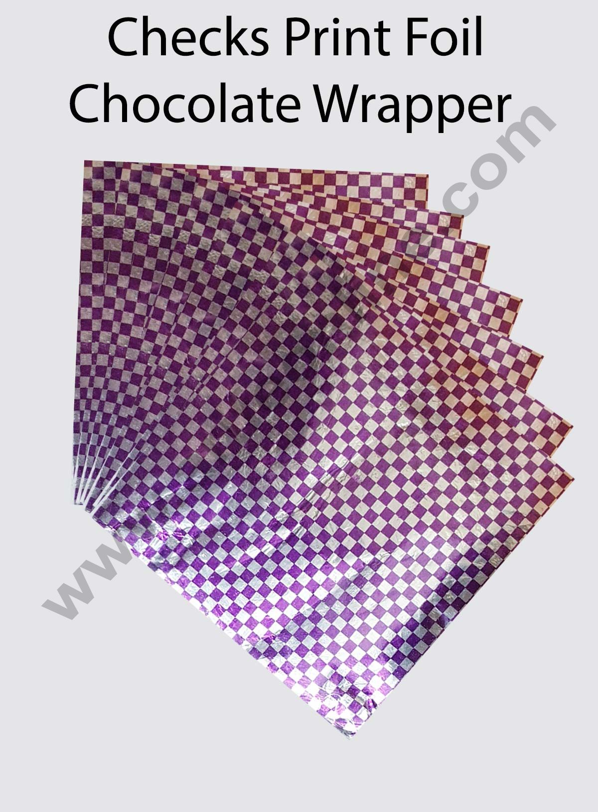 Cake Decor Aluminum Cut Foil Chocolate Wrapper- Multicolor Square/Chec ...