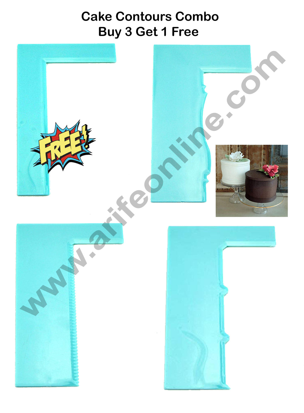 Cake Decor Cake Contours Comb Scraper Buy 3 Get 1 Free Combo – Arife ...