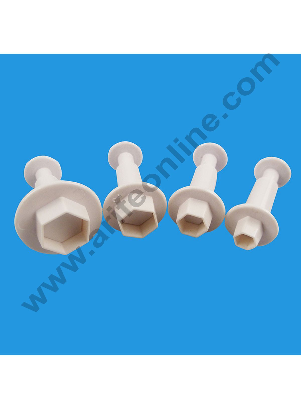Cake Decor 4pcs Small Hexagon Shape Plunger Cutters Fondant Tool ...