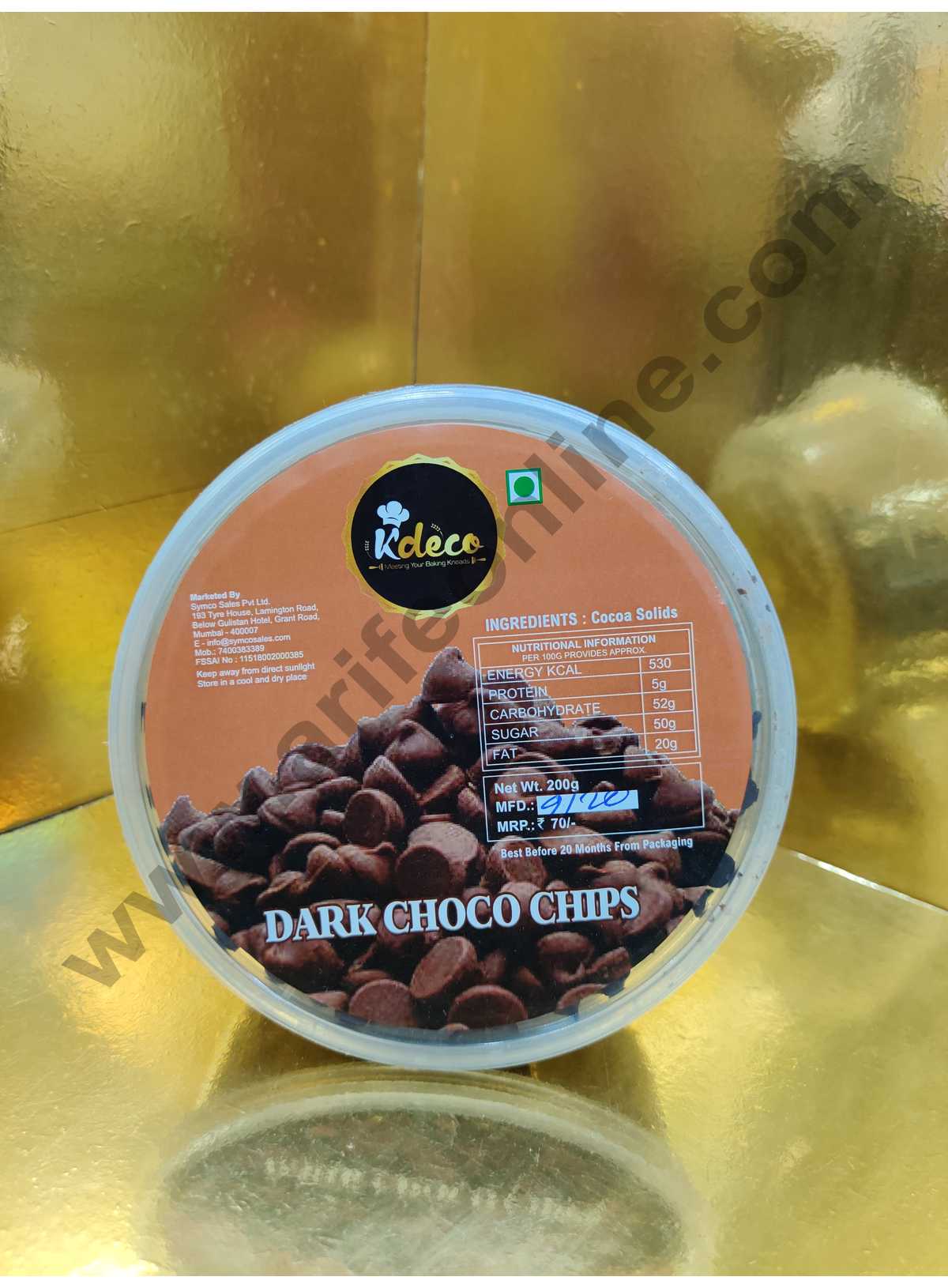 Kdeco Dark Choco Chips - 200 gm – Arife Online Store